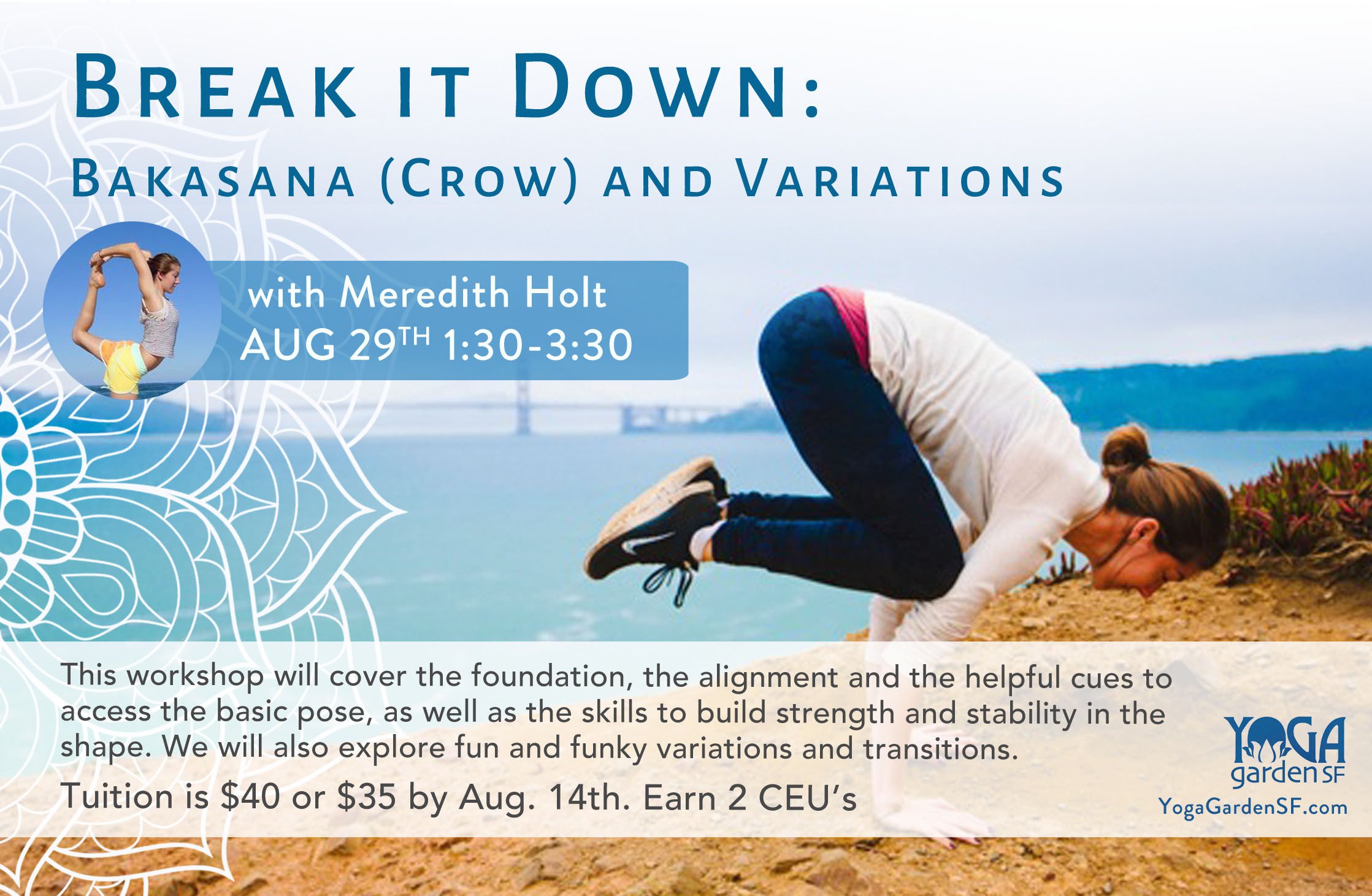 Workshop: Bakasana (Crow) and Variations - Yoga Garden SF